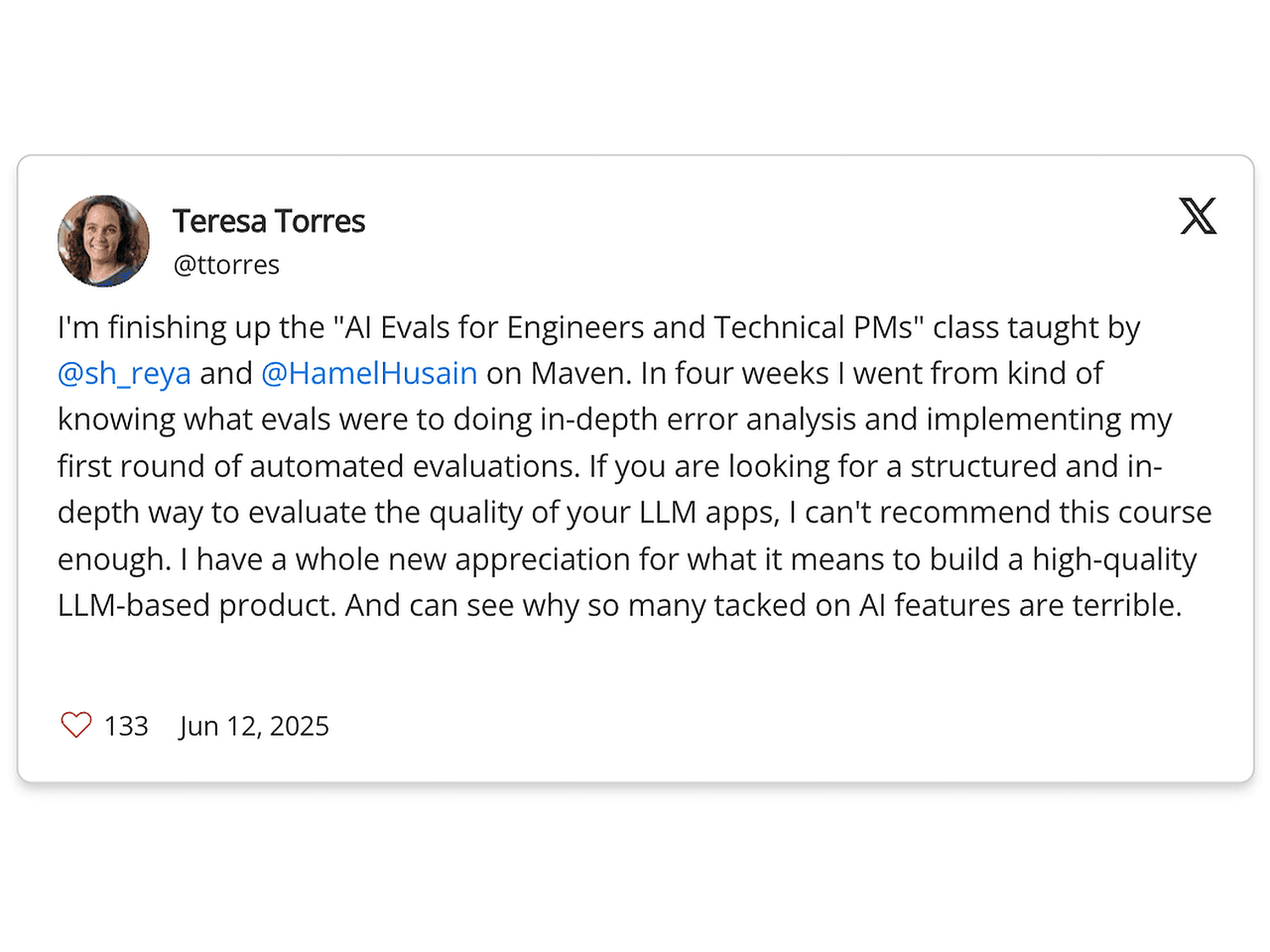 AI Evals For Engineers & PMs by Hamel Husain and Shreya Shankar on Maven