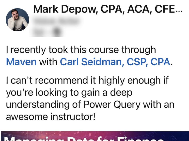 Managing Data for Finance with Microsoft Power Query by Carl Seidman ...
