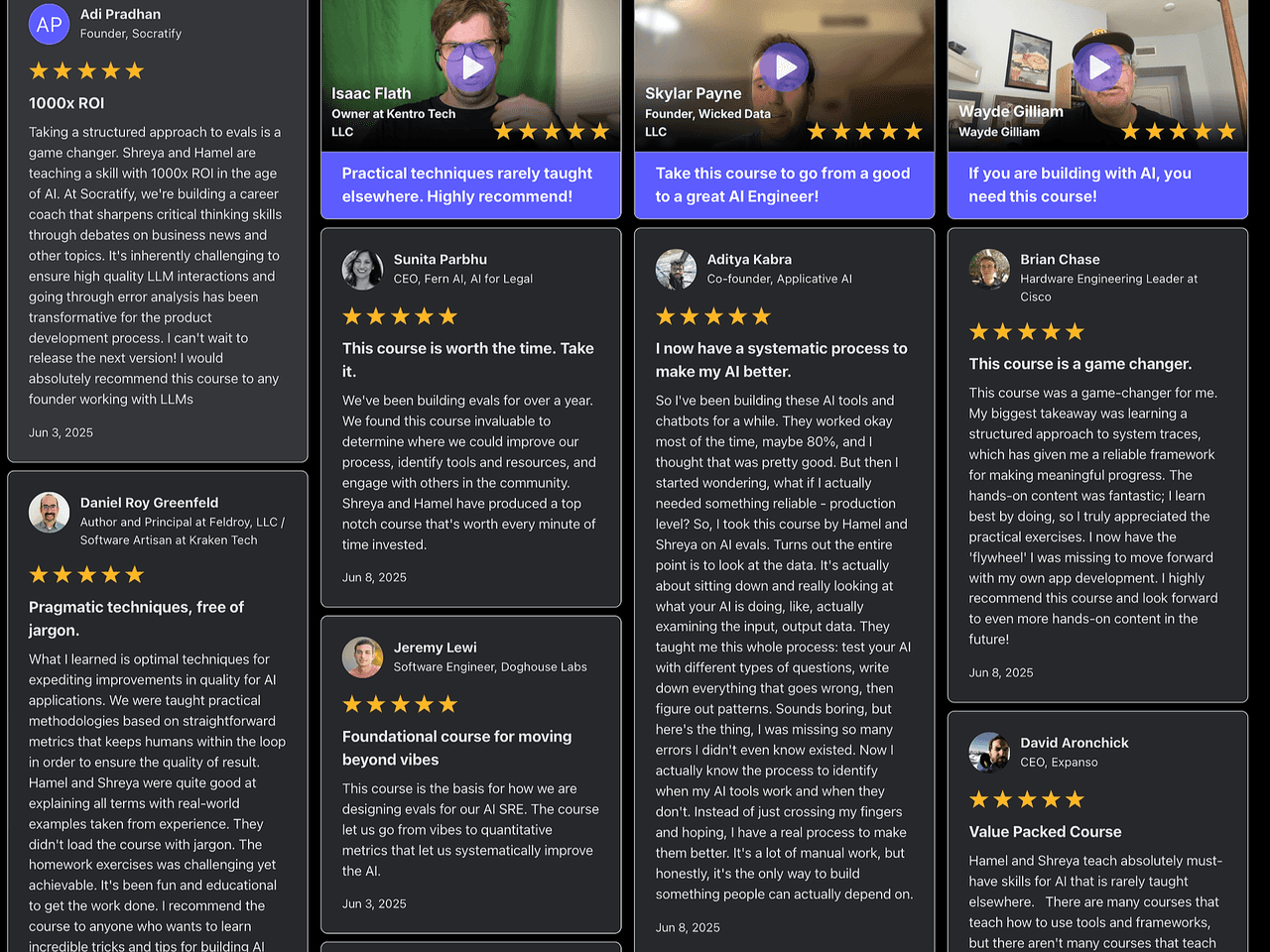 AI Evals For Engineers & PMs by Hamel Husain and Shreya Shankar on Maven