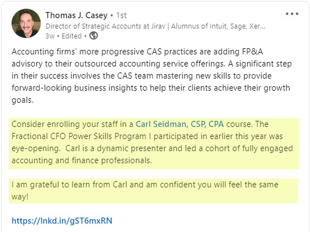 The Fractional CFO and Advisory Mastermind & Community by Carl Seidman CPA | Microsoft MVP and ...